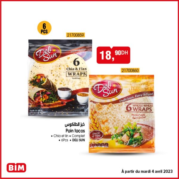 Promotions Bim 4 avril 2023 Verre à Jus Nectar Biscuit Tacos