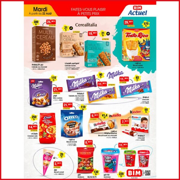 Catalogue Bim 22 Août 2023 pack de nourriture et snacks