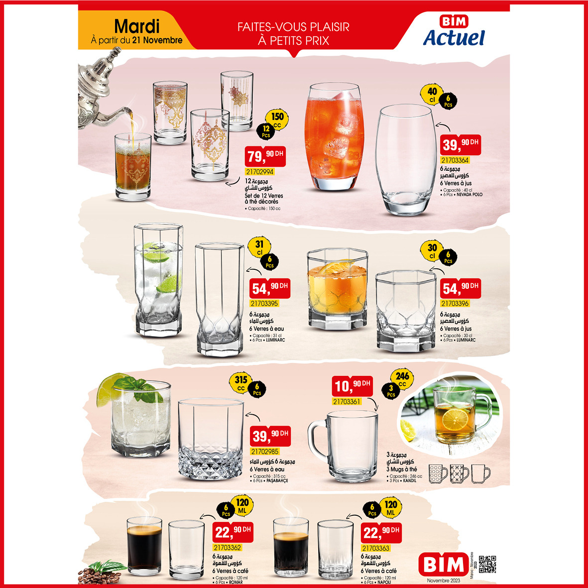 Catalogue Bim 21 Novembre 2023 Set de 12 Verres à thé décoré